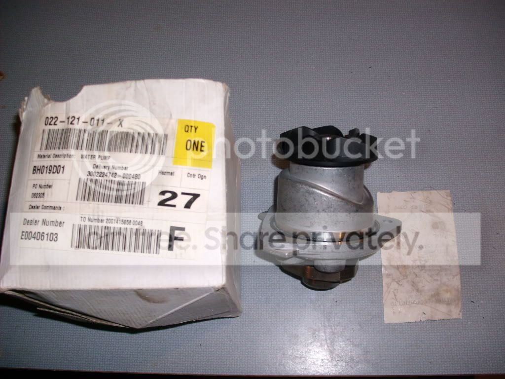 FS:New OE WaterPump EOS 3.2 V6 Shipped $45 OBO | VW Vortex - Volkswagen ...